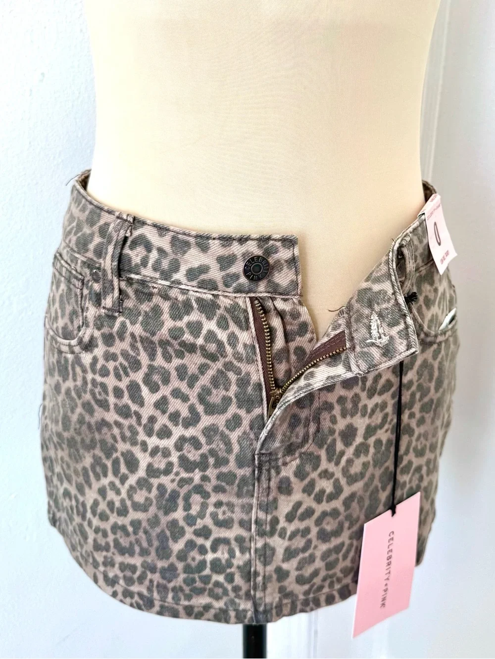 Celebrity Pink | Skirts | Celebrity Pink Taupe Brown Leopard Print Low ...